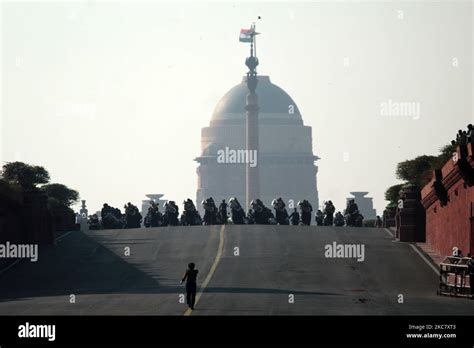 Indian Armed Force Personnel During The Beating Retreat Ceremony