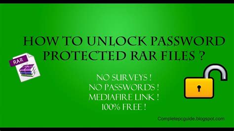 how to open password protected rar files without password