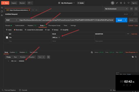 how to post a file to an azure function in 3 minutes
