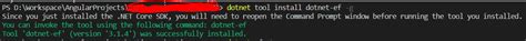 dotnet ef could not execute because the specified command or file was