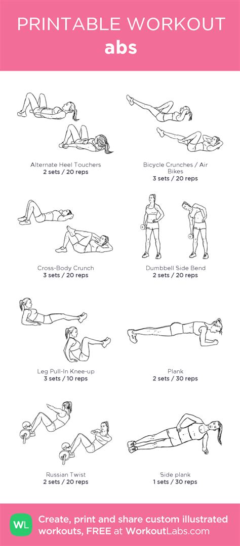 Abs My Custom Printable Workout By Workoutlabs Workoutlabs