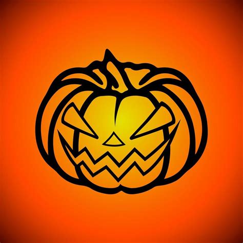 Vector Halloween Symbol Scary Pumpkin Face With Evil Smile Jack O