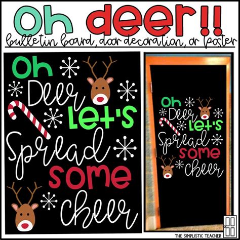 Oh Deer Decor Christmas Classroom Door Decoration Deer Etsy