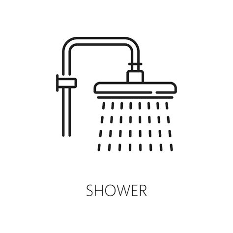 Premium Vector Overhead Shower Thin Line Icon Concept Of Not