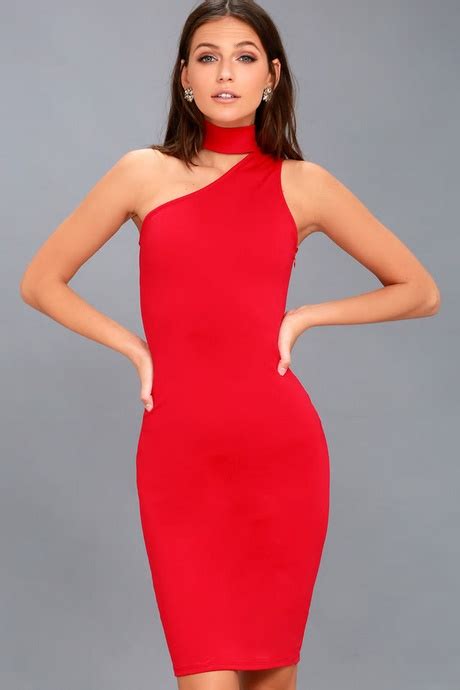 Red Bodycon Midi Dress