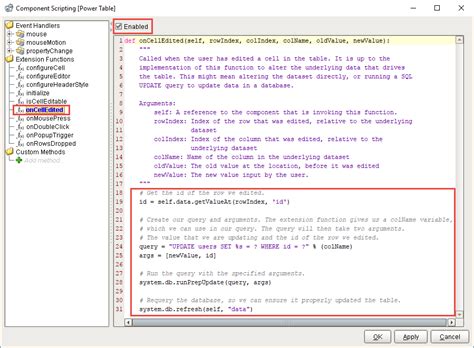 updating the database through the power table ignition user manual 7