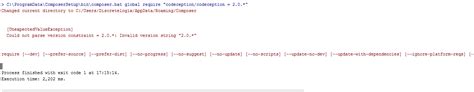 yii2 codeception installation error from composer stack overflow