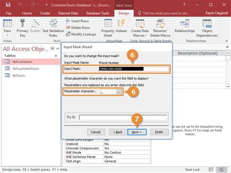 create an input mask customguide