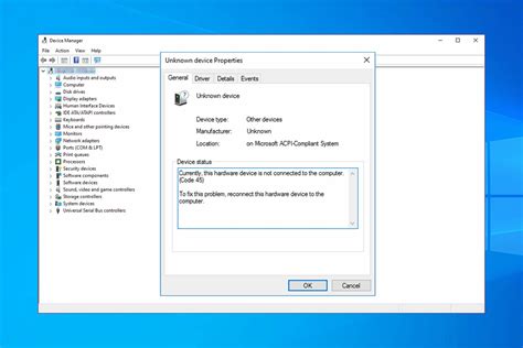 fix hardware device is not connected code 45 error