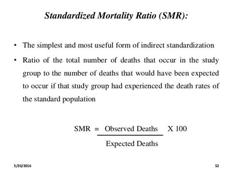 Mortality Rates And Standardization