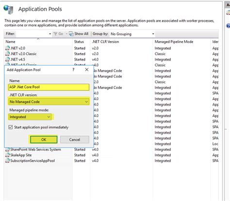 deployment of asp core application in windows server iis