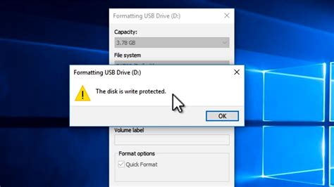 how to fix ‘the disk is write protected error from any flash drive