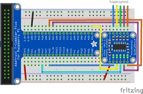 wiring capacitive touch sensors on the raspberry pi adafruit