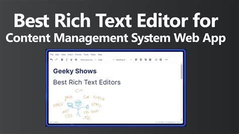 best rich text editor for content management system web applications