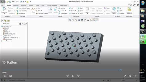 creo parametric pattern part 1 grabcad tutorials