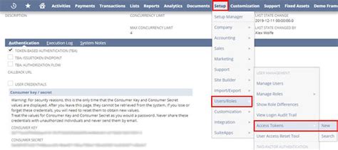 example how to get the access token credentials from