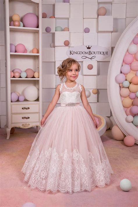 Ivory And Blush Pink Flower Girl Dress Birthday Wedding Etsy Pink
