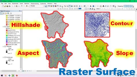 how to create hillshade aspect slope and contour using dem data in