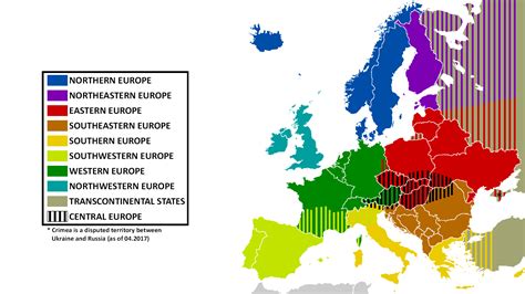 [oc] Subregions Of Europe V3 1 [1920x1080] R Mapporn