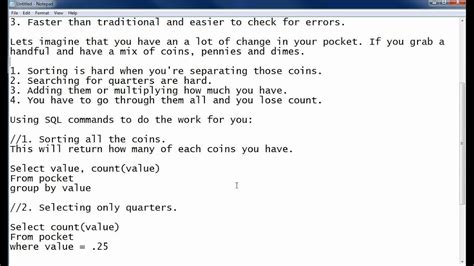 part 1 beginning tutorial to sql database programming youtube