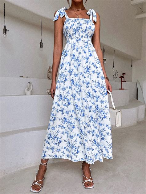 Shein Unity Cami Kleid Mit Blume Band Auf Schulter Rüschen Aktuelle