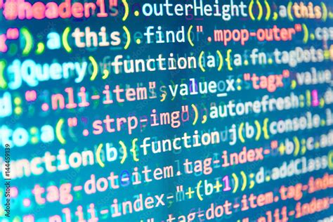 programming code abstract screen of software developer desktop pc