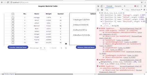 deleting selected items from mat list not working in angular 2 using