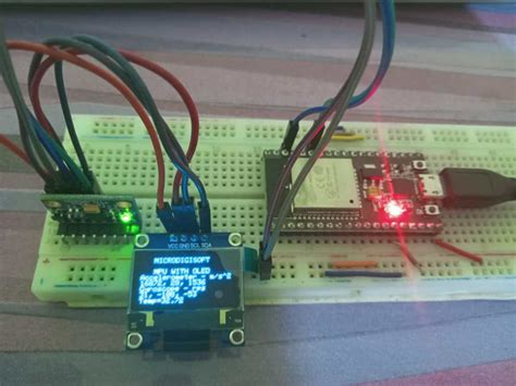 esp32 with mpu 6050 accelerometer gyroscope and temperature sensor