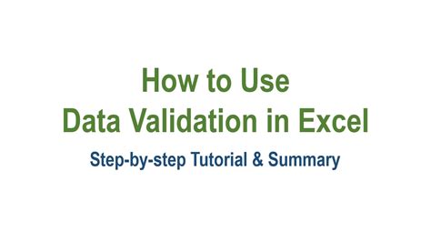 How To Use Data Validation In Excel How To Validate Data In Excel