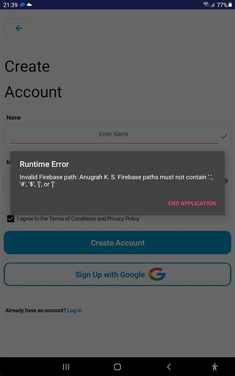 invalid firebase path anugrah k s firebase paths must not contain
