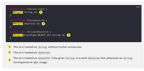 java what is use of mongoid in spring data mongodb over id stack
