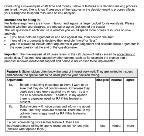 Instructions For Filling In The Final Questionnaire Download