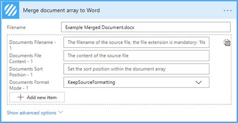merge word documents into once final word document power platform