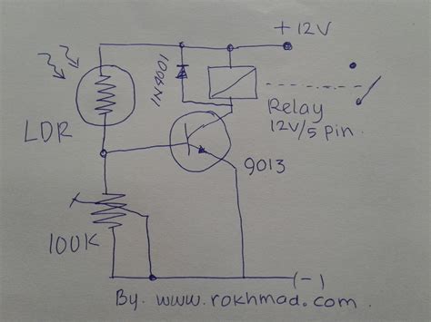 gambar rangkaian sensor cahaya menggunakan ldr