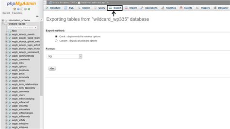 how to back up your mysql database in phpmyadmin