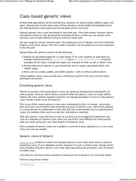 class based generic views django documentation django inheritance