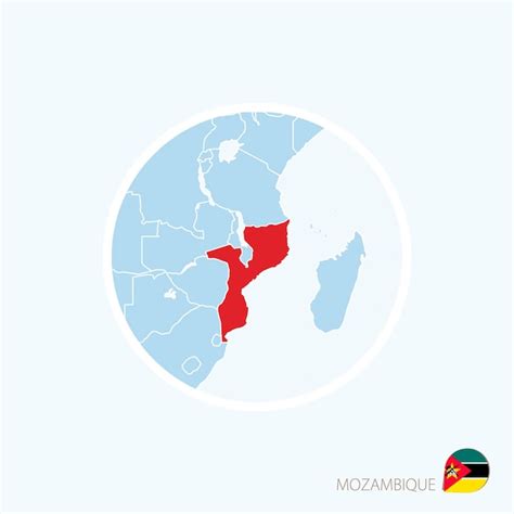 Premium Vector Map Icon Of Mozambique Blue Map Of Africa With