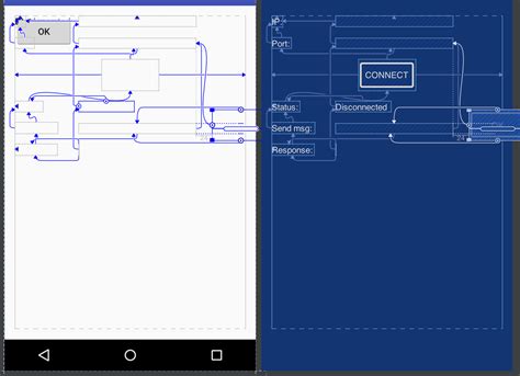 android constraintlayout s blueprint does not match the final design