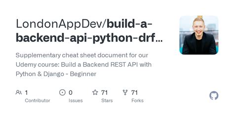 github londonappdev build a backend api python drf beginner cheat