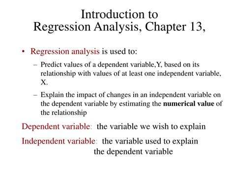 Ppt Introduction To Regression Analysis Chapter 13 Powerpoint