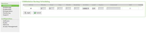 installation create a backup schedule on premise exasol db