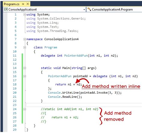 anonymous methods in c with an example step by step