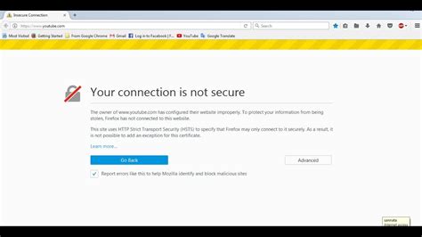 how to fix your connection is not secure in mozilla firefox youtube
