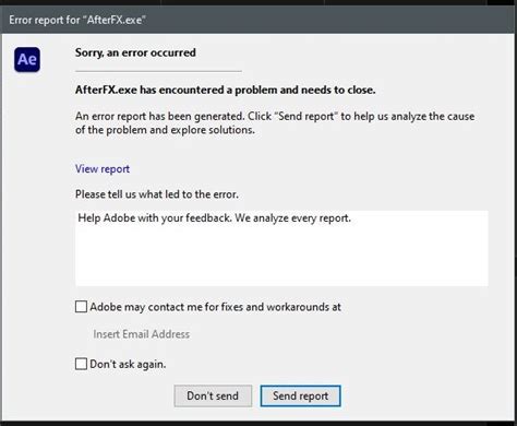 keep getting this error when trying to load a project r aftereffects