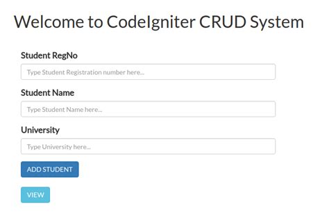 crud application with codeigniter and bootstrap part 1