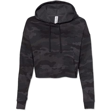 Custom Independent Trading Womens Camo Cropped Hoodie Design Womens