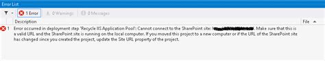 muawiayh shannak error occurred in deployment step ‘recycle iis