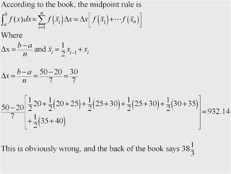 midpoint rule physics forums