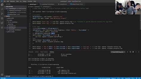 powershell ping script demonstration youtube