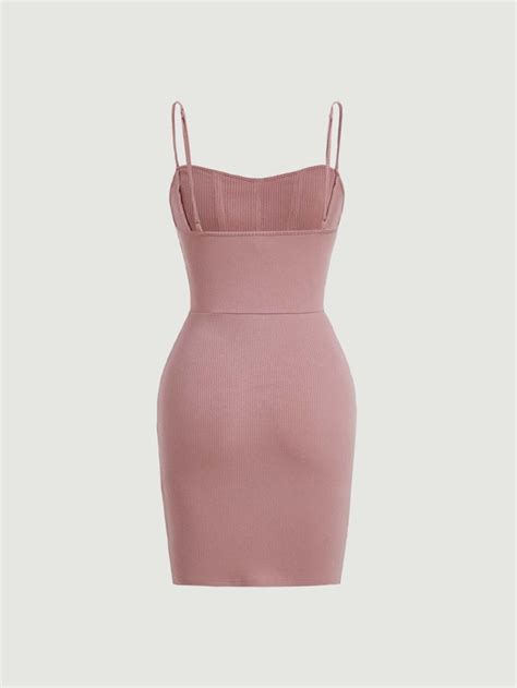 Shein Mod Solid Ruched Wrap Hem Cami Dress Shein Eur